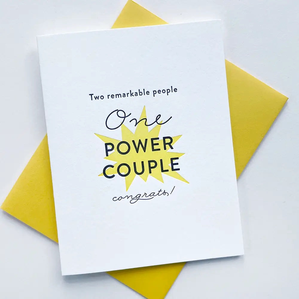 Power Couple | Wedding Congratulations - Letterpress Card – Maker + Muse
